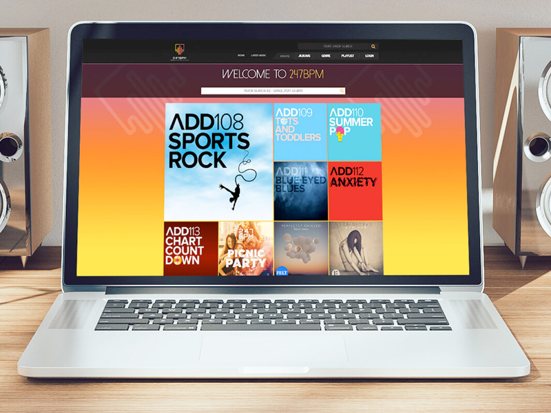 247 BPM - Production Music Library - Bespoke Web Design Project